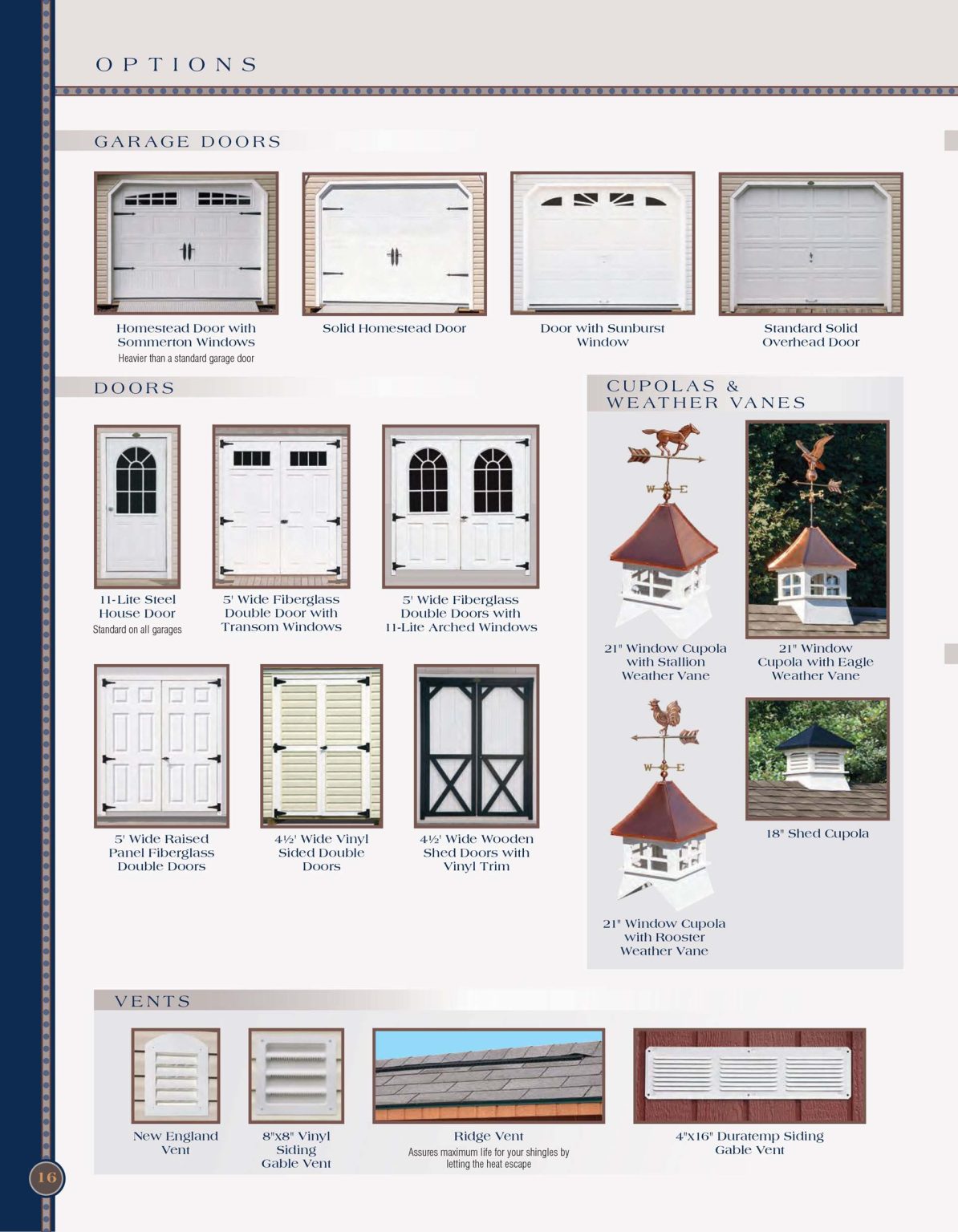 Shed Accessories For Pre-Built Sheds - Custom Shed Options